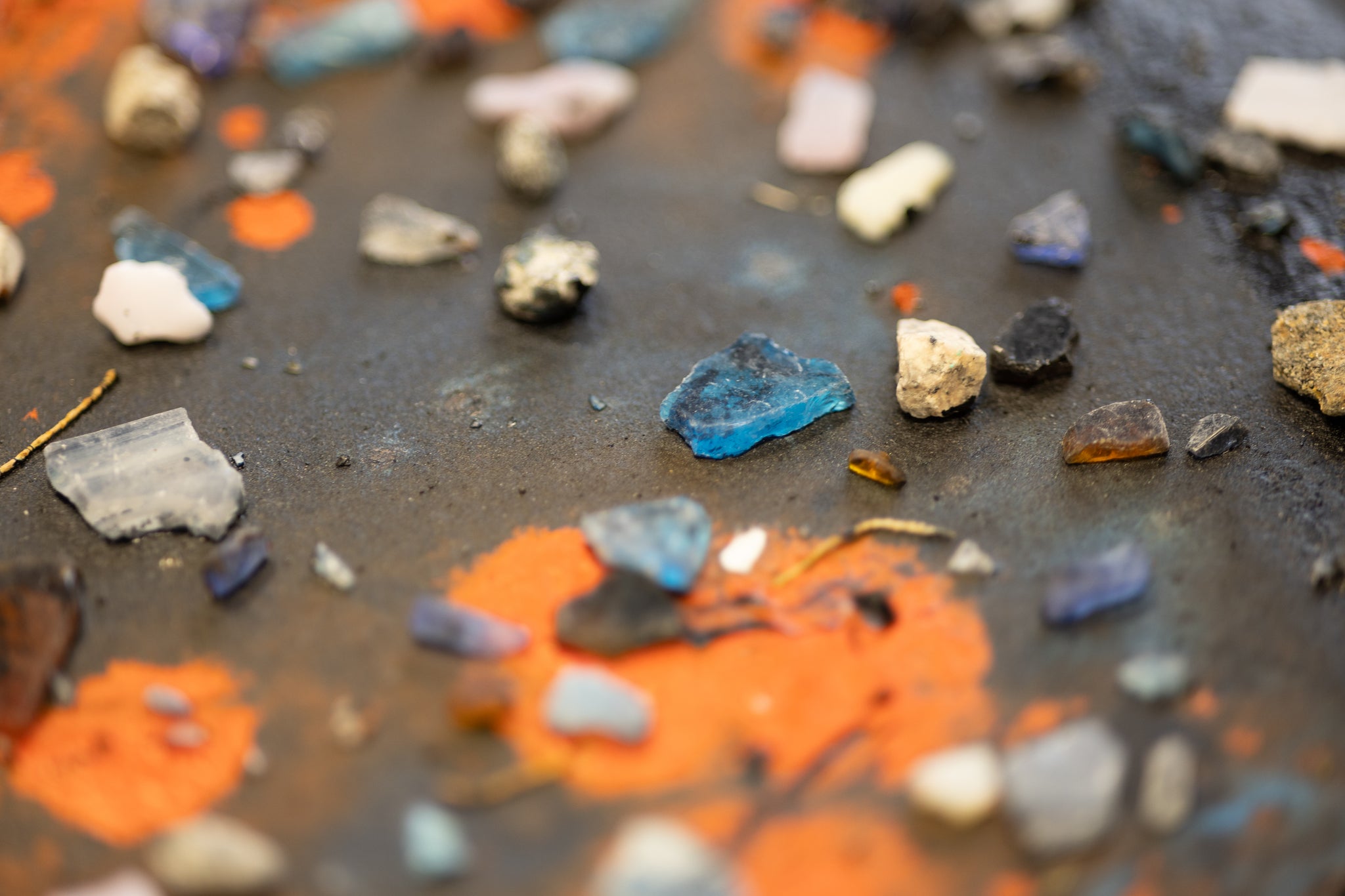 Dale Chihuly Orange and Blue Baskets Large 60” Signed Original Mixed M ...