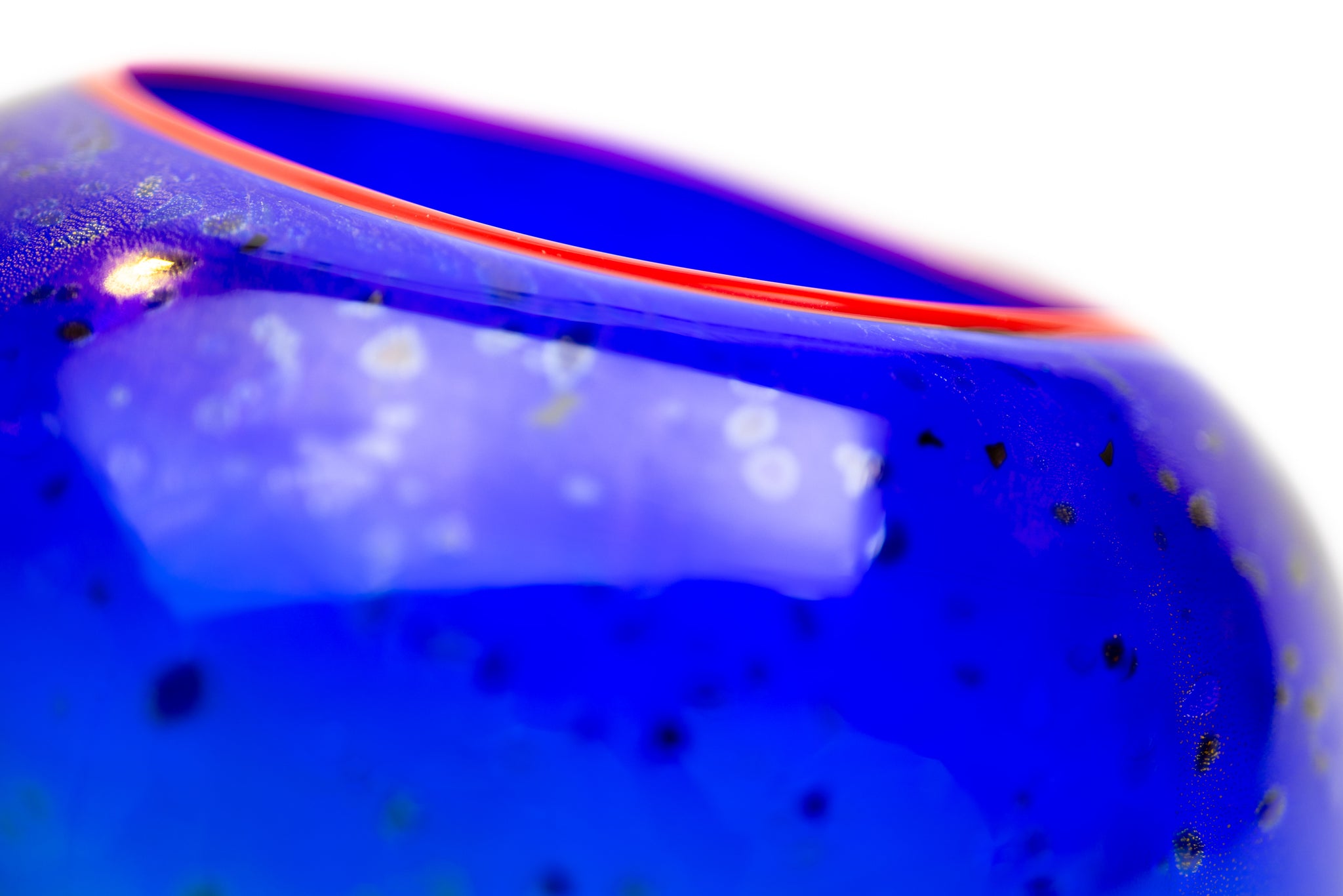 Dale Chihuly Unique 1990 Cobalt Blue Basket with Cadmium Lip Wrap ...