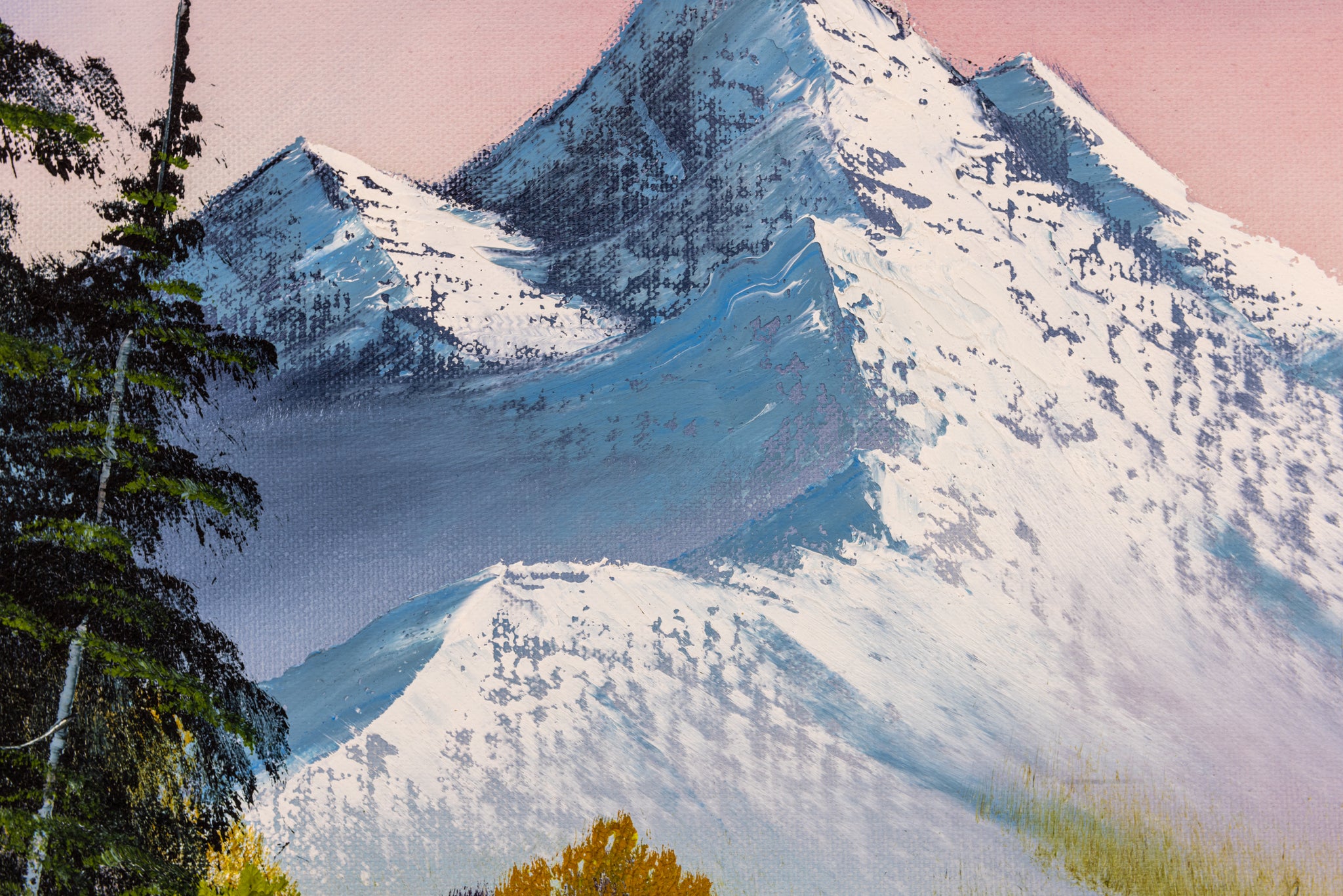 Bob Ross Signed Original Oil on Canvas Painting Rare Large size 24" x ...